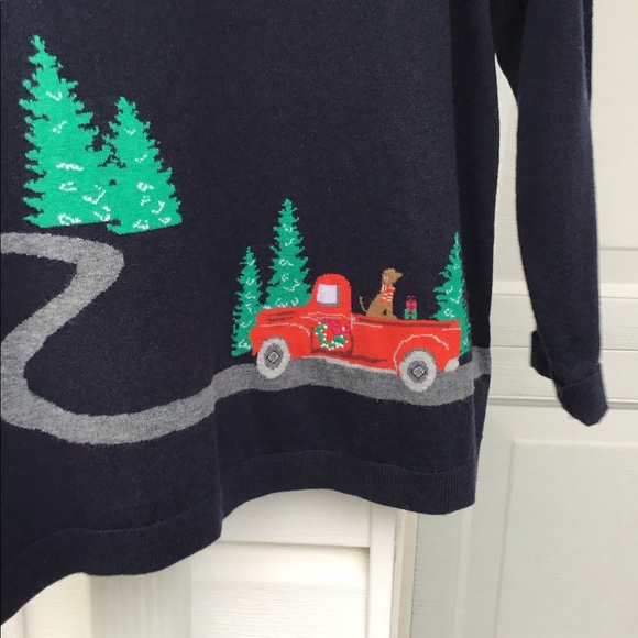 Talbots | Sweaters | Nwt Talbots Christmas Coming Home W Dog Presents ...